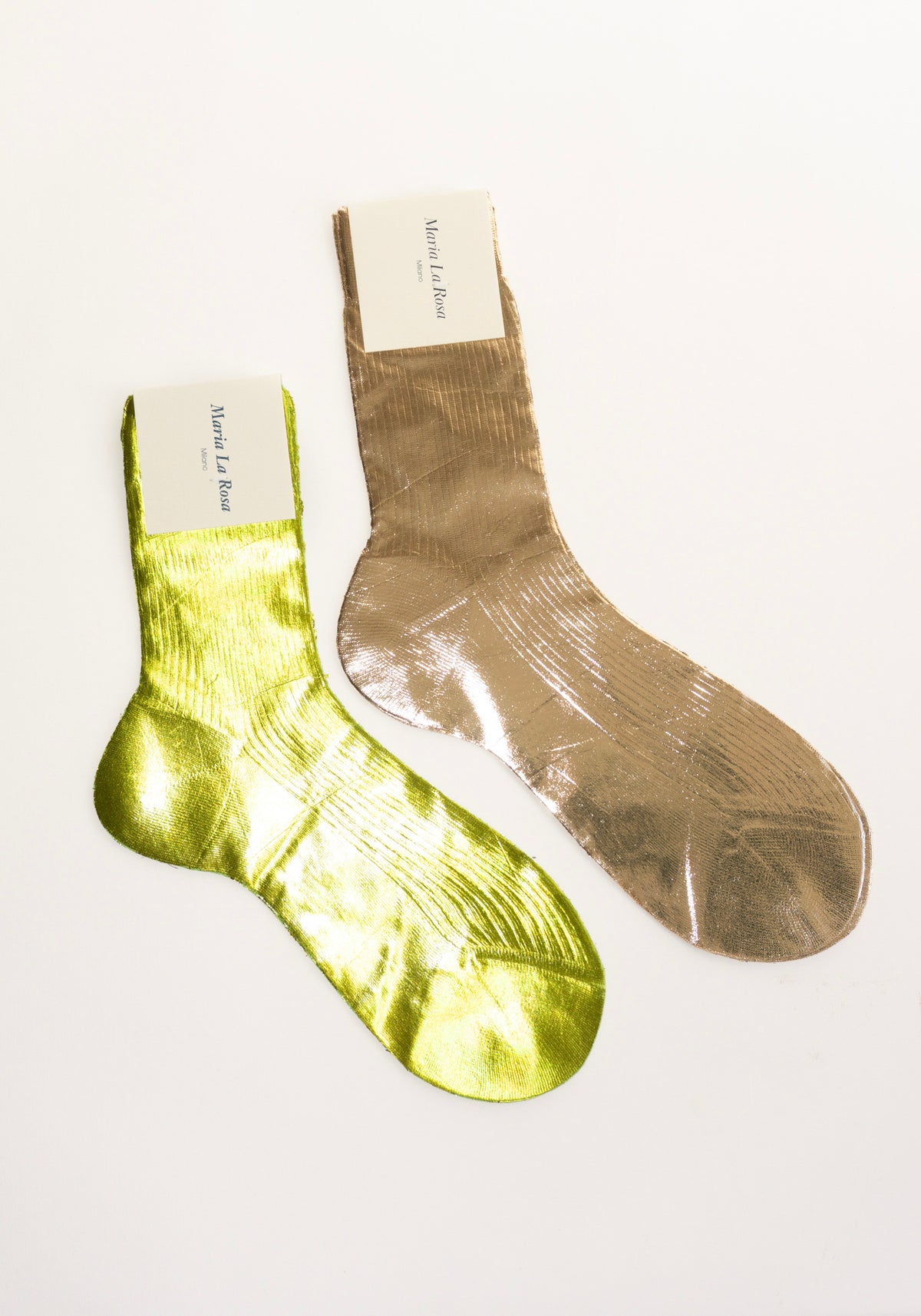 Maria La Rosa Ribbed Laminated Sock in Platino – VESTIGE