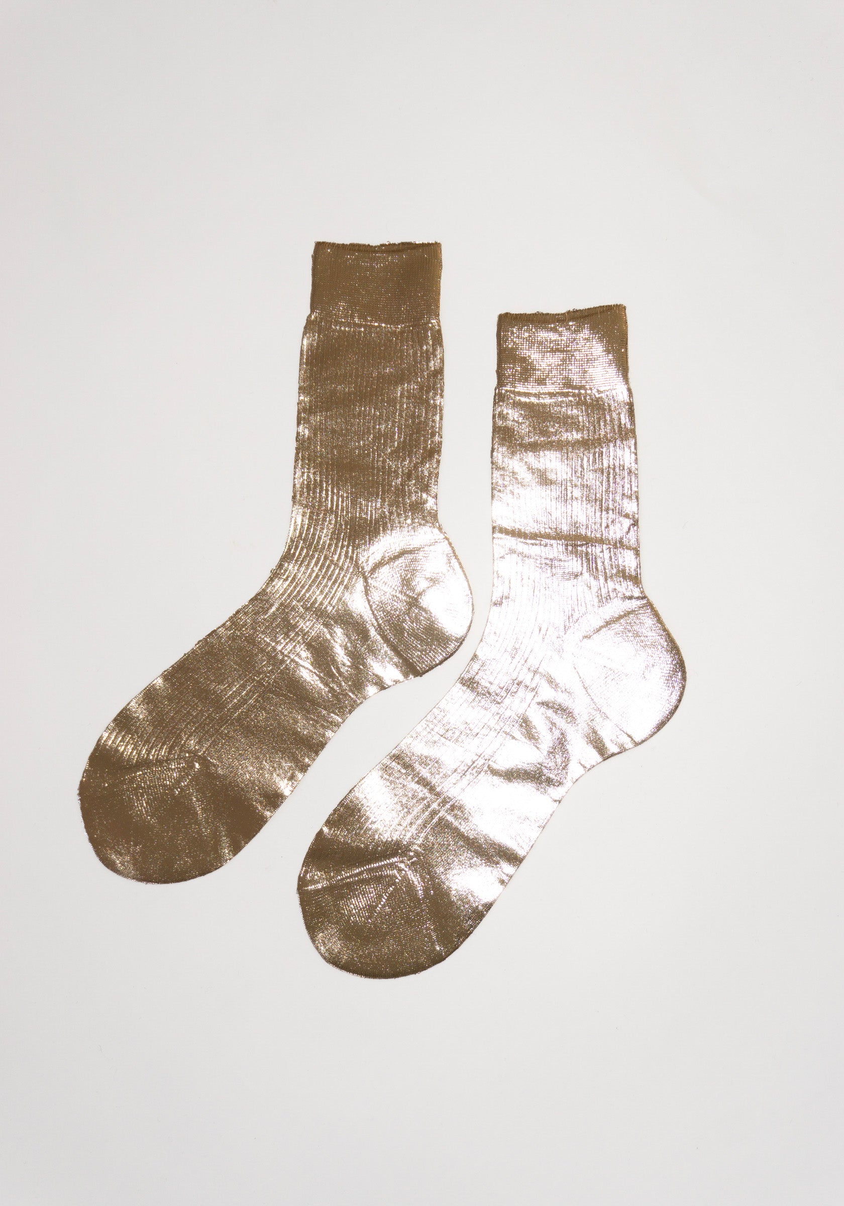 Maria La Rosa Ribbed Laminated Sock in Platino – VESTIGE