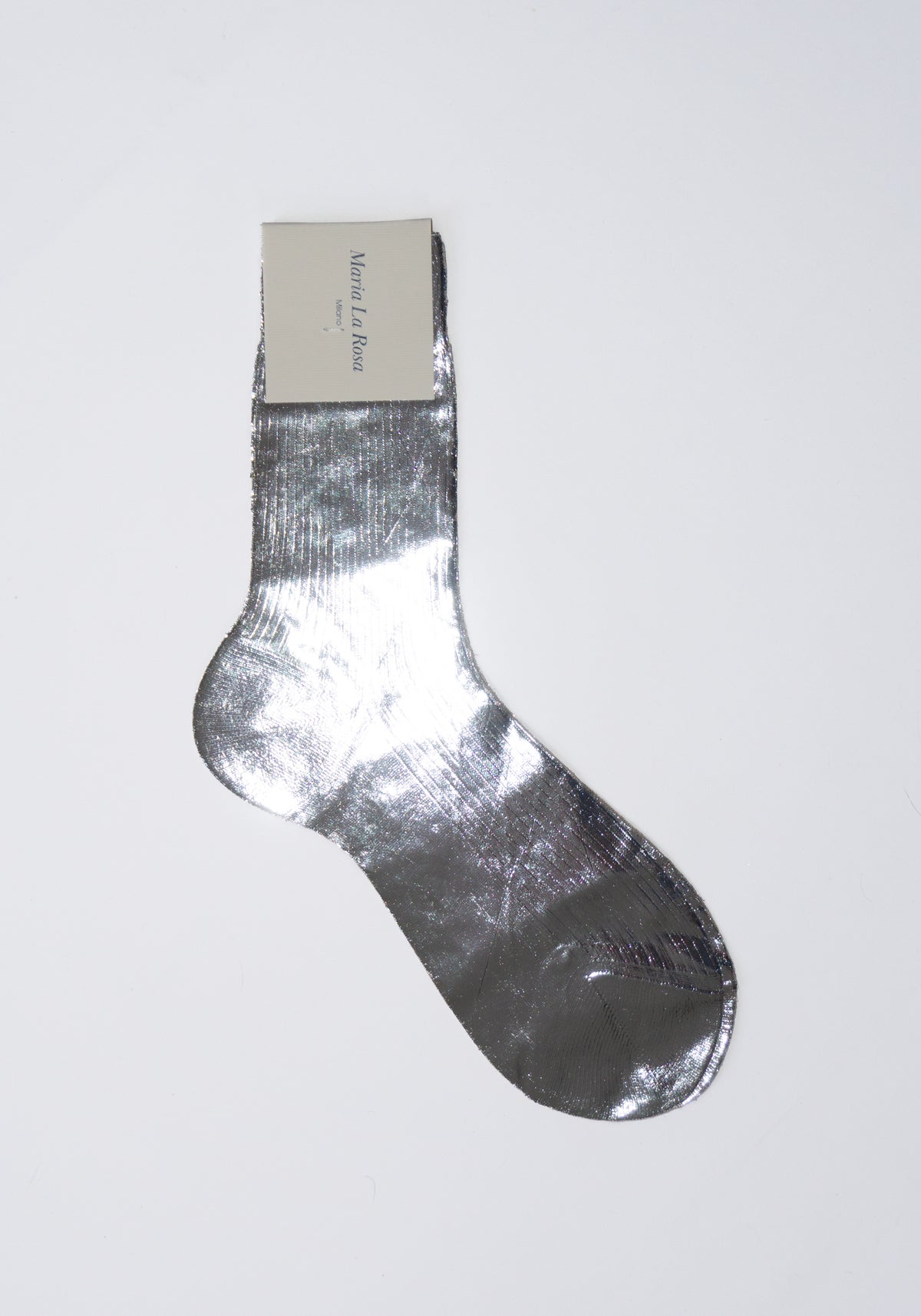 Maria La Rosa Ribbed Laminated Sock in silver – VESTIGE