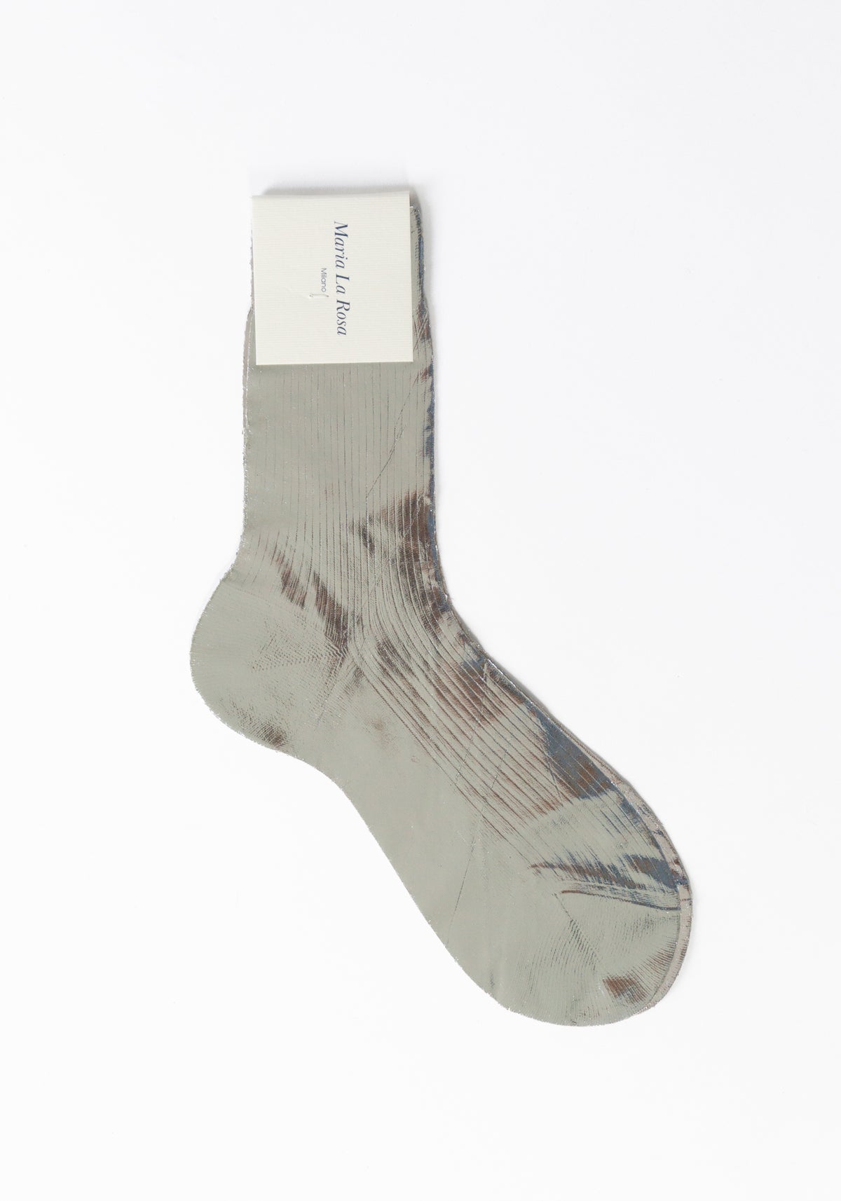 Maria La Rosa Ribbed Laminated Sock in silver – VESTIGE