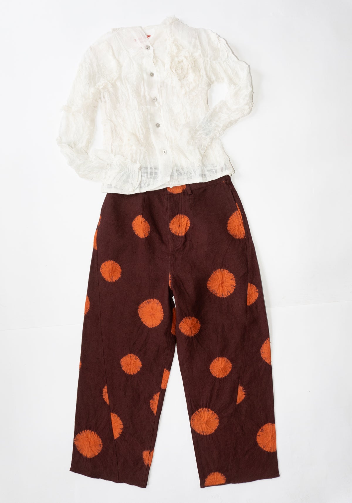 Tigra Tigra Shibori Fan Pants in Maroon and Orange – VESTIGE