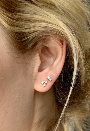 Wwake Two Step Diamond and Opal Earring – VESTIGE