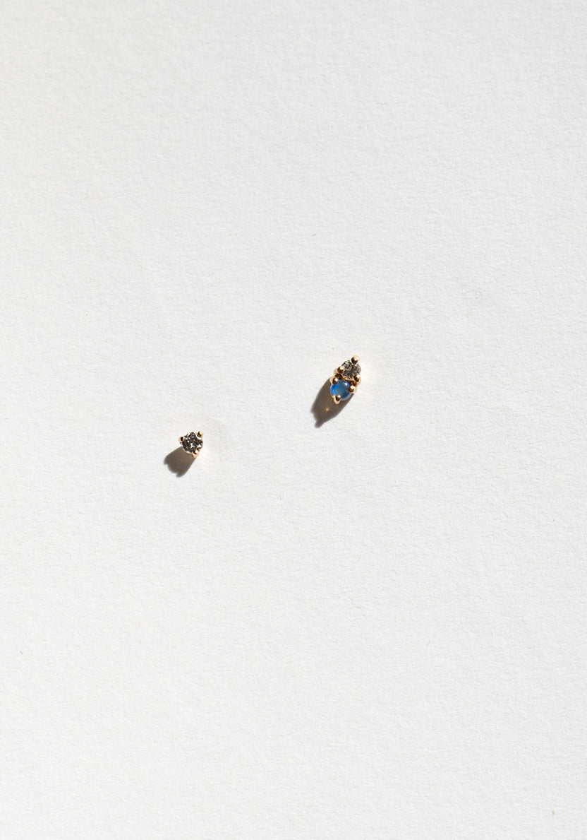 Wwake Two Step Diamond and Opal Earring – VESTIGE